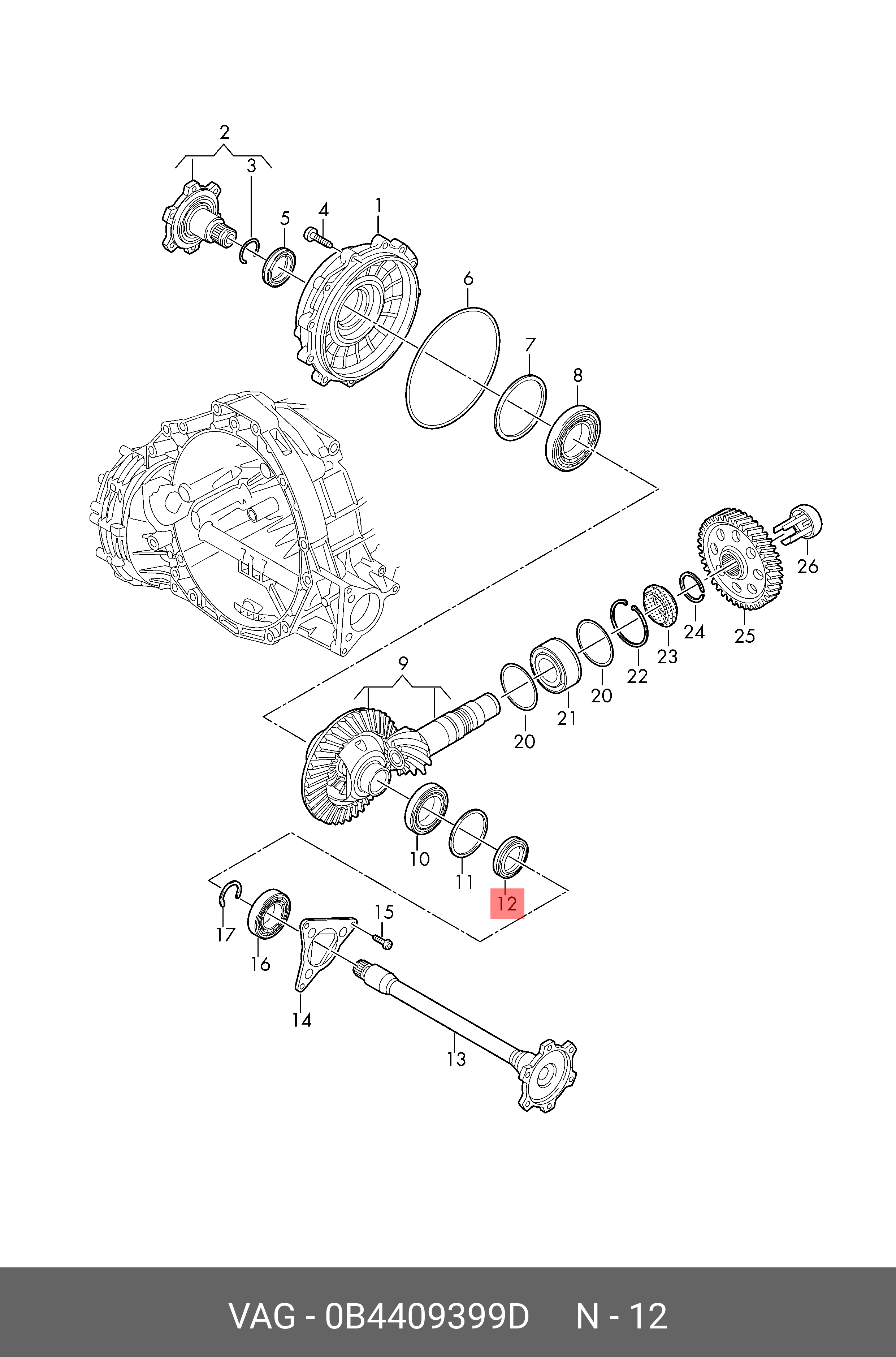 0B4 409 399 D VAG Differential seal