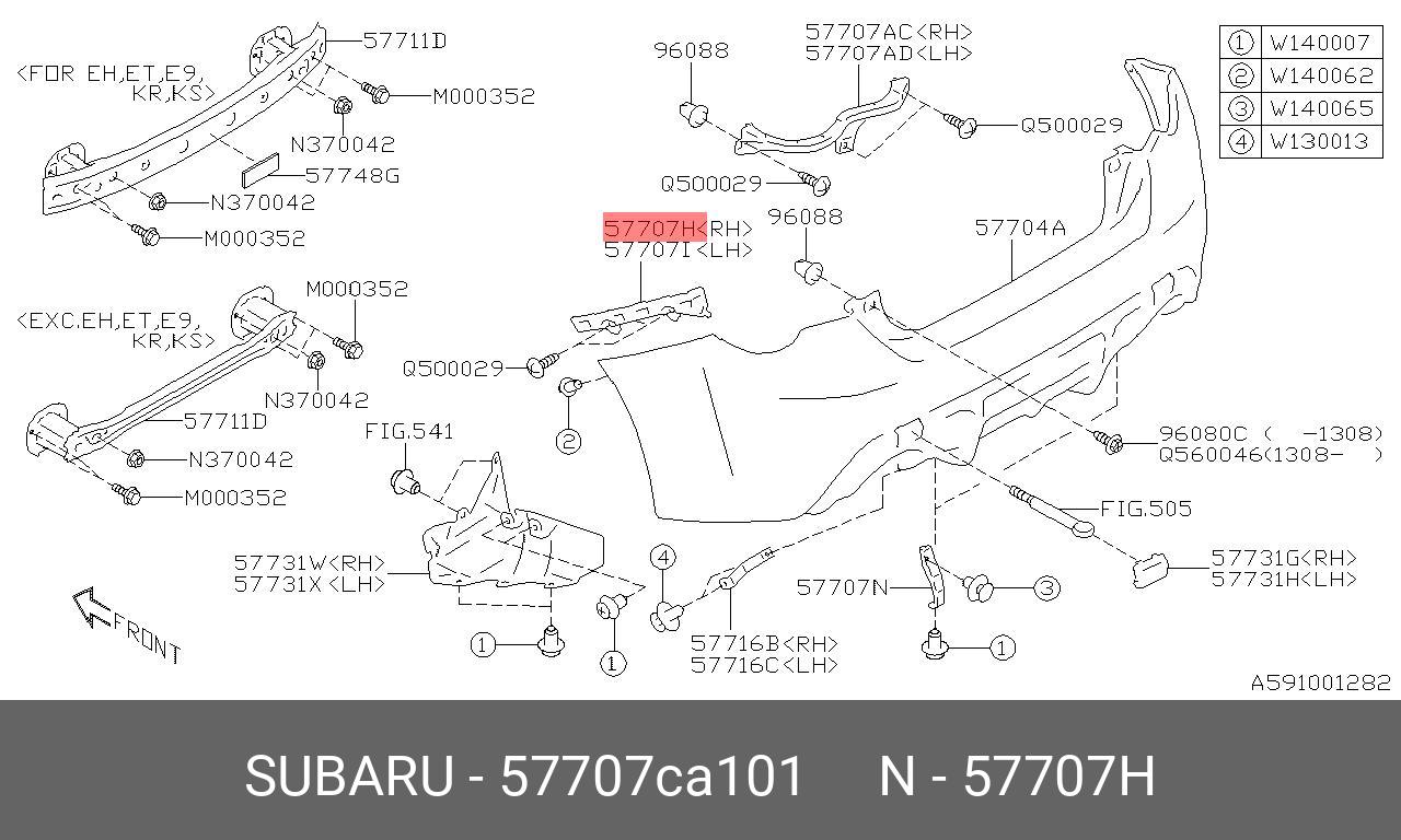57707CA101 SUBARU RETAINER(L),FRONT BU