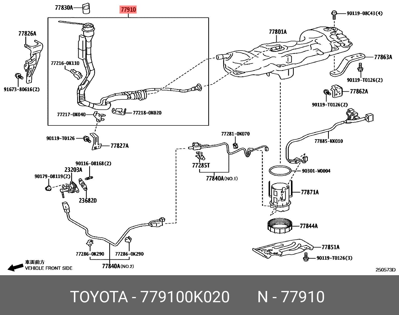 77910-0K020 GENUINE TOYOTA 779100K020, HILUX 201708 - 202005, GUN125 ...