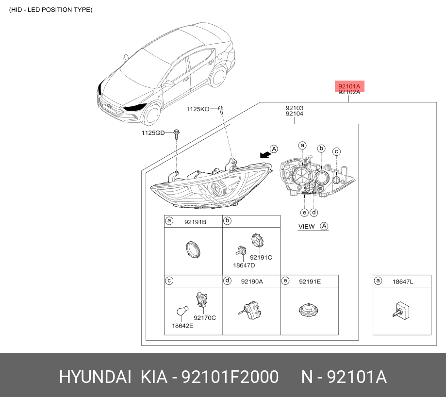 Hyundai ELANTRA 17-18 HEAD LAMP UNIT DEPO LH [2] - 92101-F2000 | Spare ...