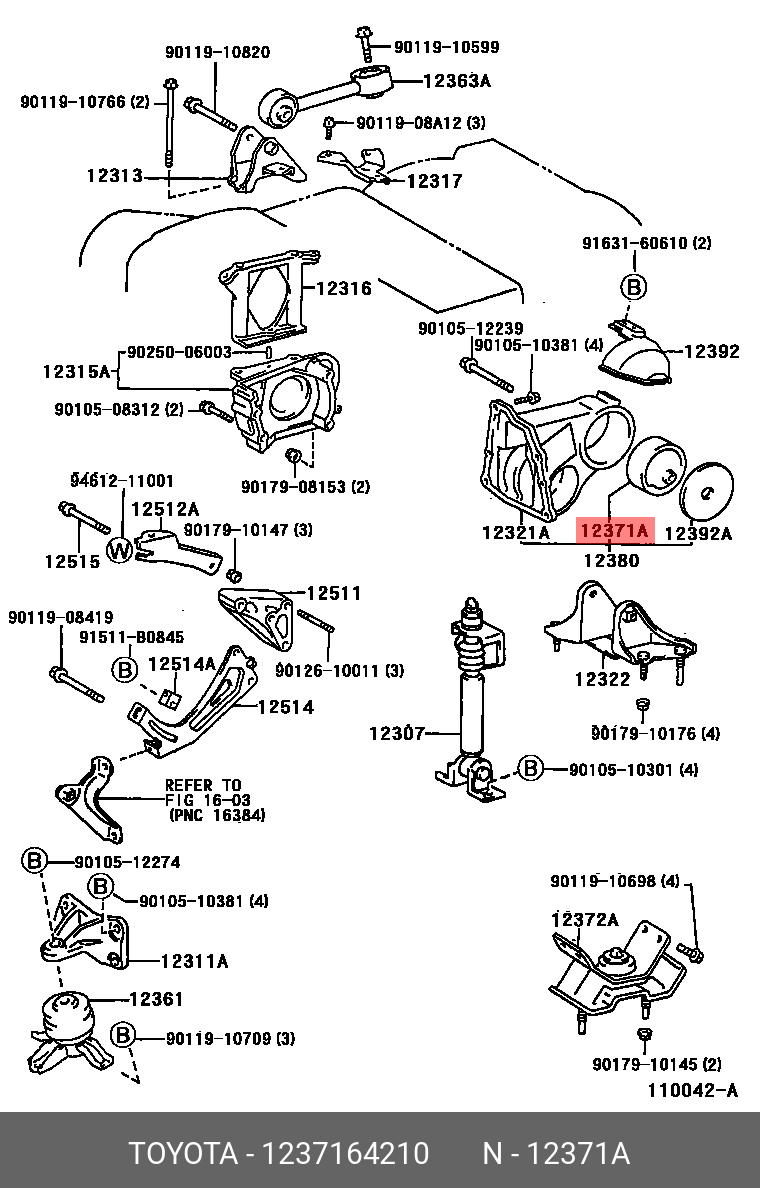 12371-64210 TOYOTA LEXUS Engine mounting