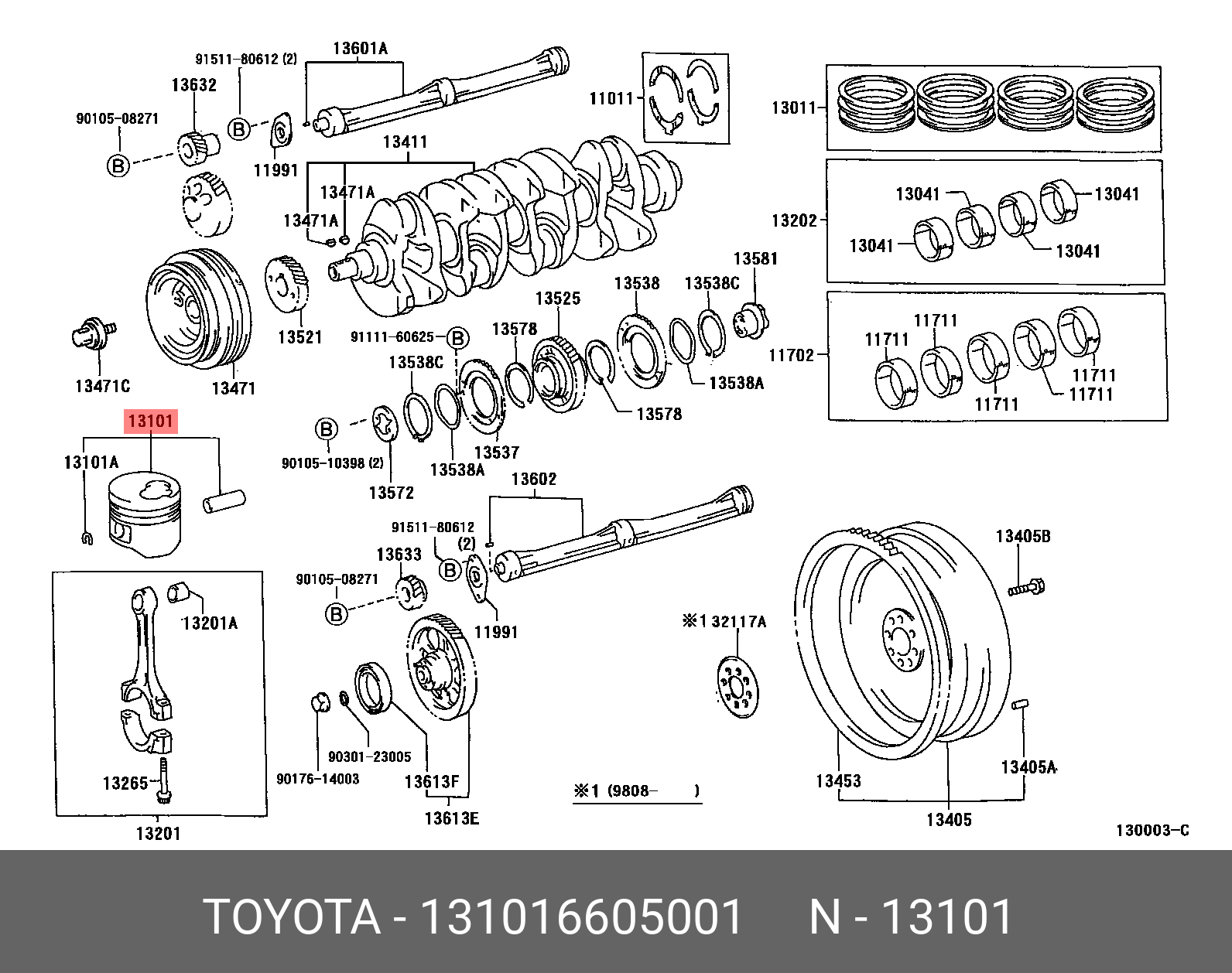 13101-66050-01 TOYOTA LEXUS PISTON ASSY