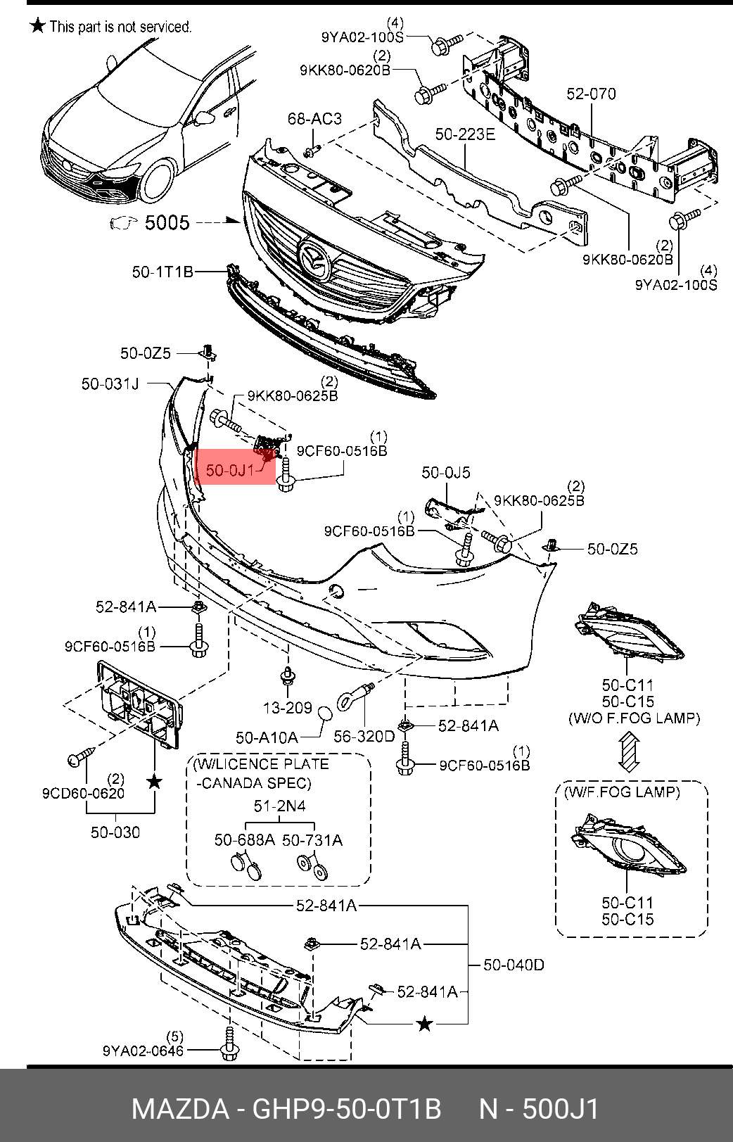 Mazda MAZDA 6 14-19 BUMPER BRACKET FRONT RH - GHP9-50-0T1B | Spare ...