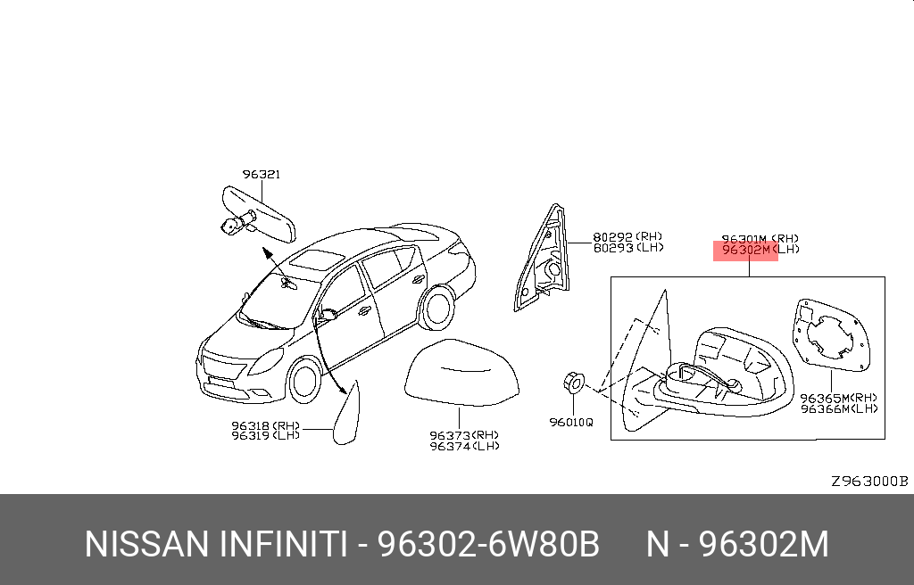 Nissan SUNNY 12-19 SIDE MIRROR W/LAMP LH - 96302-6W80B | Spare Parts ...