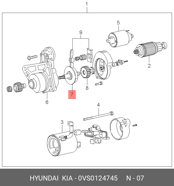 0VS0124745 HYUNDAI KIA Bendix drive gear
