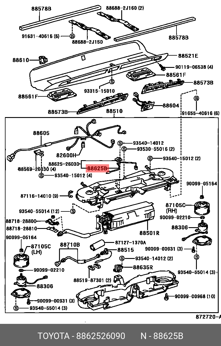 88625-26090 TOYOTA LEXUS THERMISTOR, COOLER