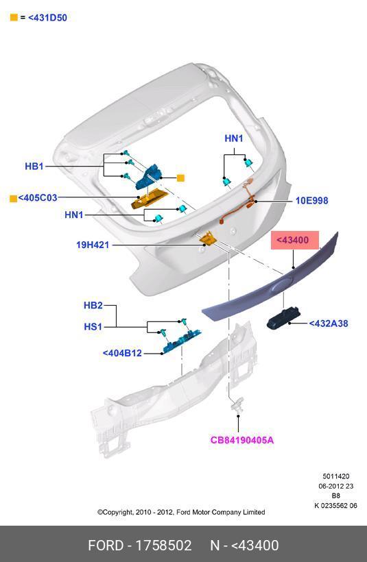 1 758 502 FORD HANDLE - TAILGATE