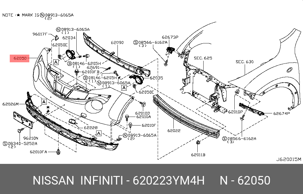 Nissan JUKE 15-19 BUMPER FRONT - 62022-3YM4H | Spare Parts Shop ...
