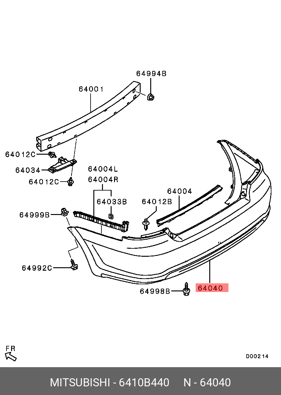 Mitsubishi GALANT 09-15 BUMPER REAR - 6410B440 | Spare Parts Shop ...