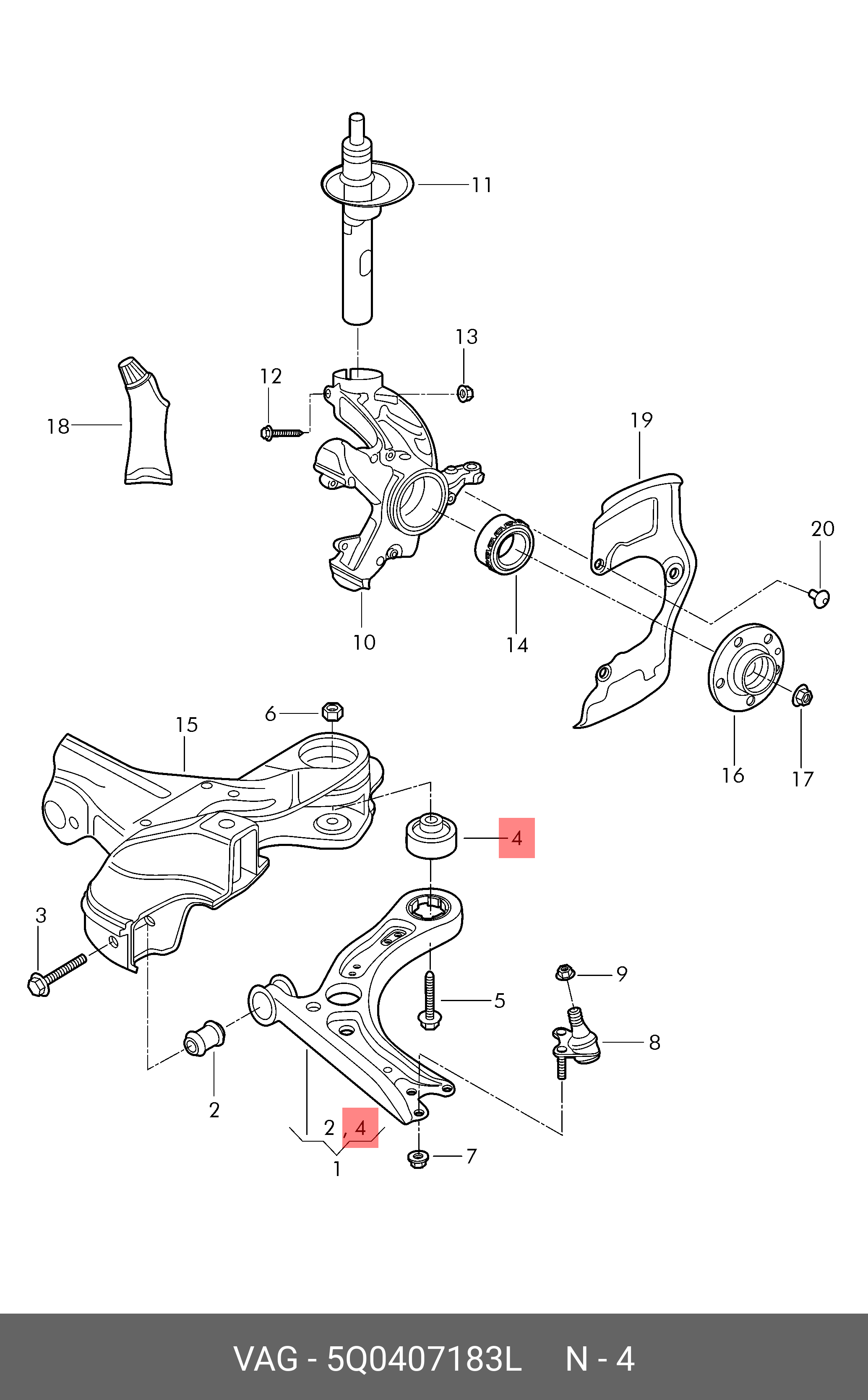 5Q0 407 183 L VOLKSWAGEN CONTROL ARM BUSH-VW/AUDI