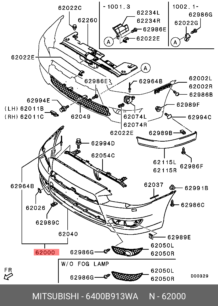 Mitsubishi LANCER EX 08-16 BUMPER FRONT (SMALL GRILLE TYPE) [2 ...