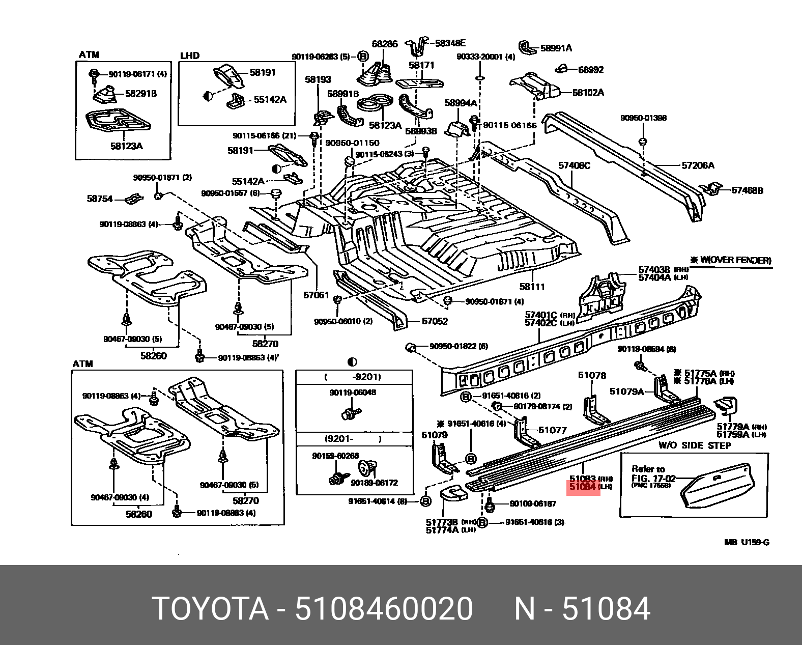 51084-60020 TOYOTA LEXUS STEP SUB-ASSY LH