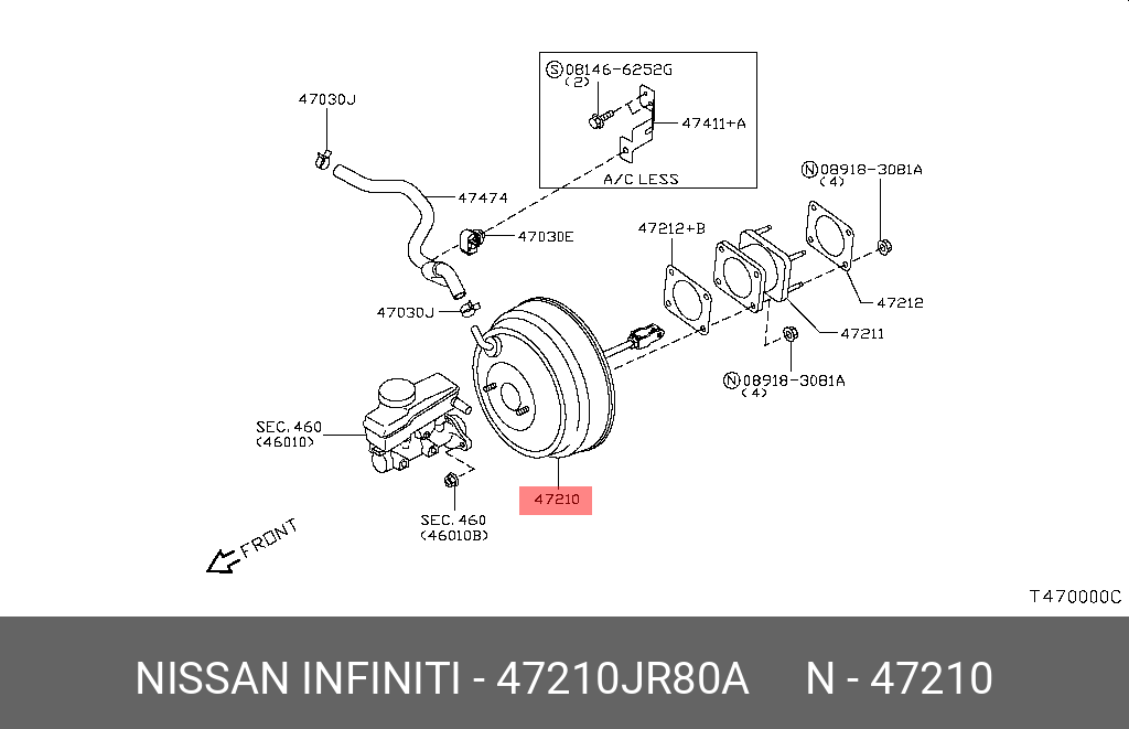 47210-JR80A NISSAN Brake booster