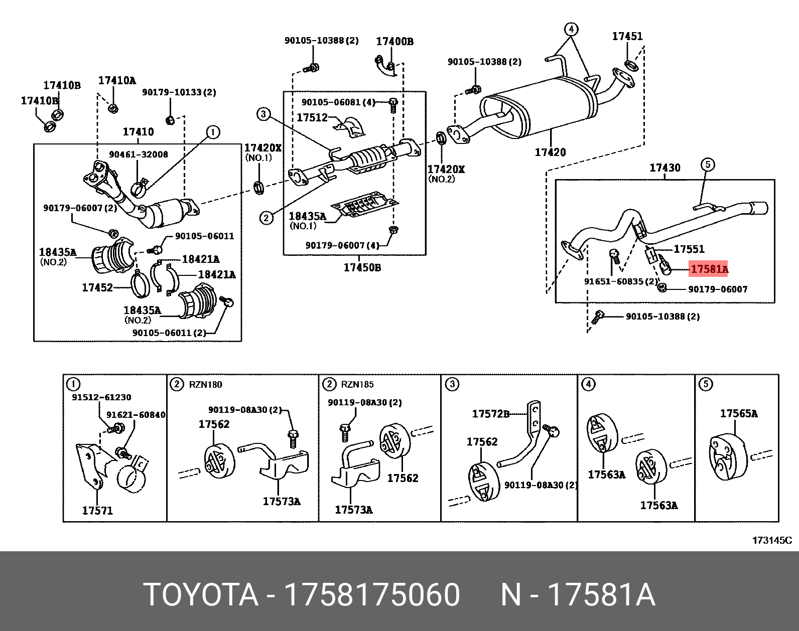 17581-75060 GENUINE TOYOTA 1758175060, ALPHARD/ VELLFIRE/ HV 201501 ...