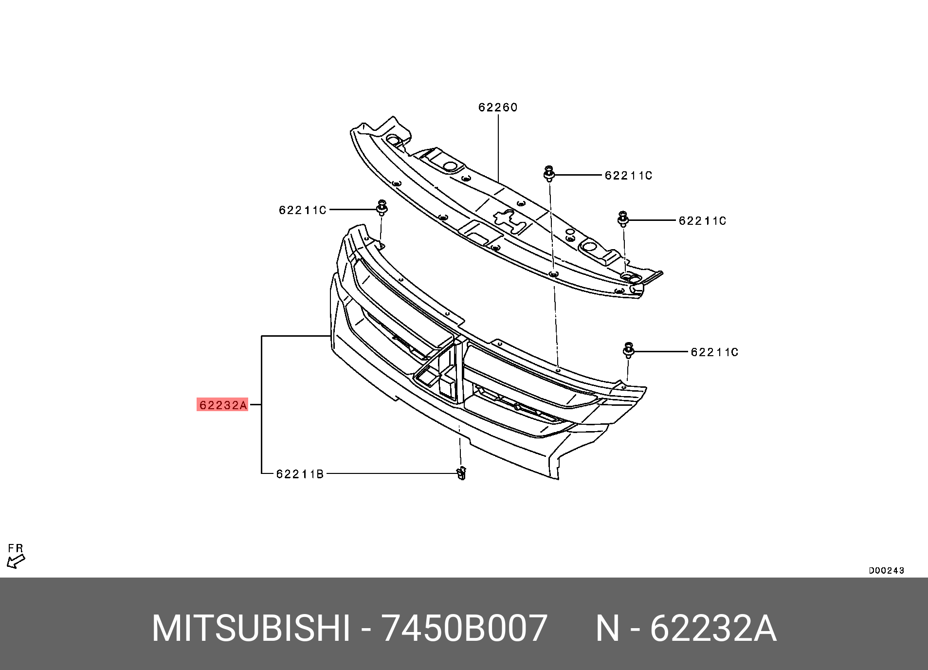 Mitsubishi L200 15-19 GRILLE CHRM [2] - 7450B007 | Spare Parts Shop ...
