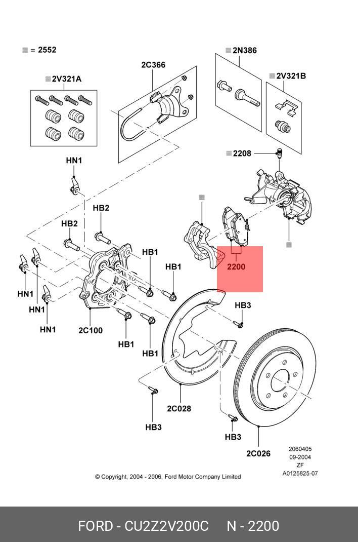 CU2Z-2V200-C FORD KIT BRAKE LINING