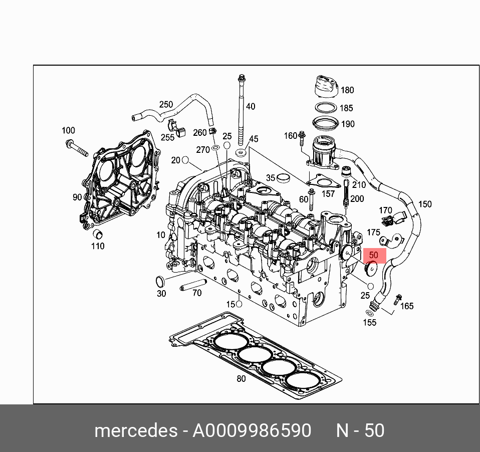 A 000 998 65 90 MERCEDES BENZ EXPANSION PLUG-E(W212)CLS(X218