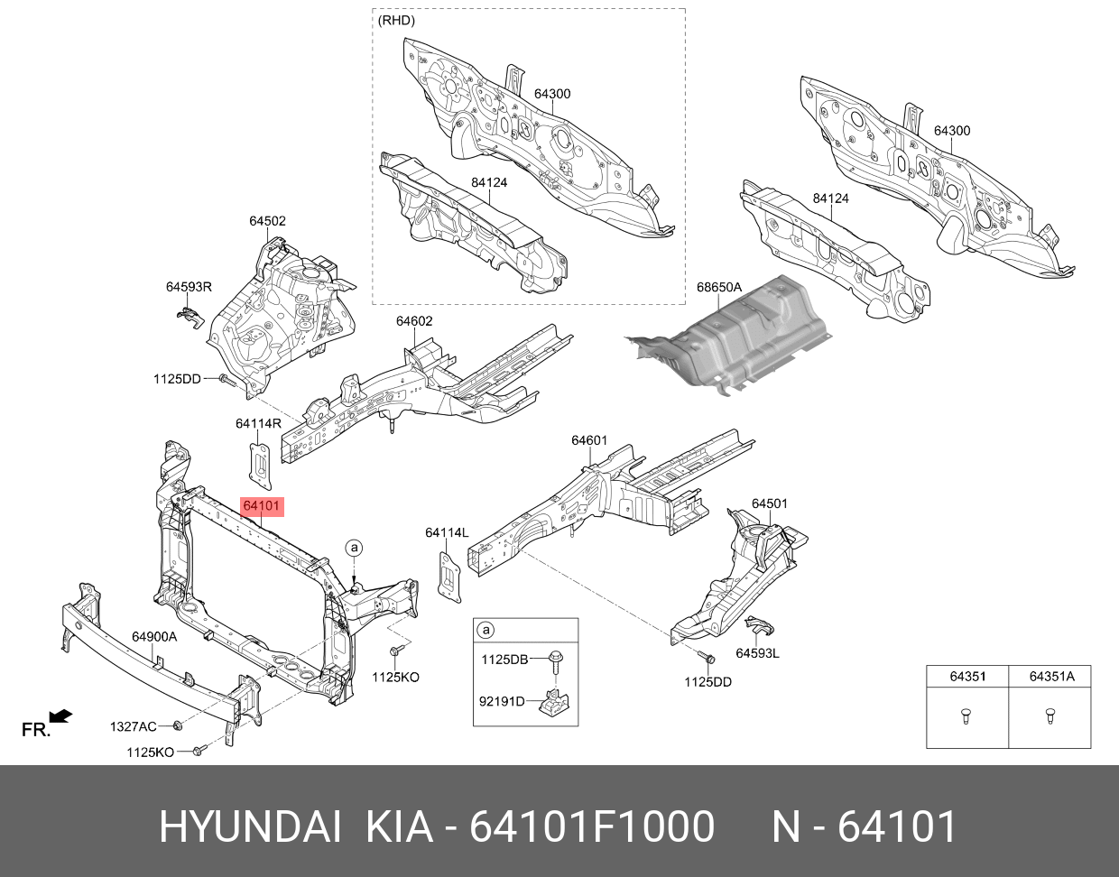 KIA SPORTAGE 17-19 RADIATOR SUPPORT - 64101-F1000 | Spare Parts Shop ...