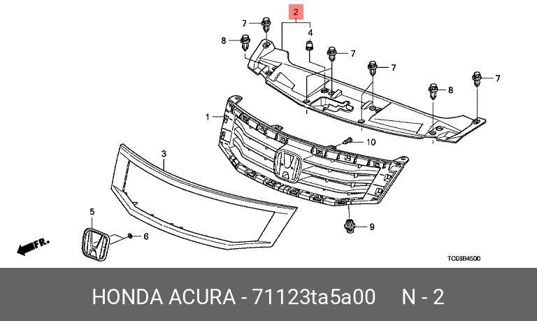 Honda GRILLE SUPPORT - 71123TA5A00 | Spare Parts Shop - Allparts.ae