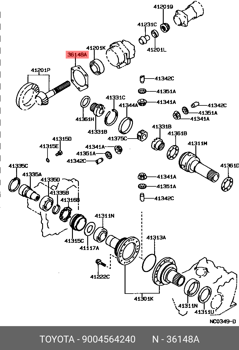 90045-64240 GENUINE TOYOTA 9004564240, PASSO 201002-201604, KGC3 ...