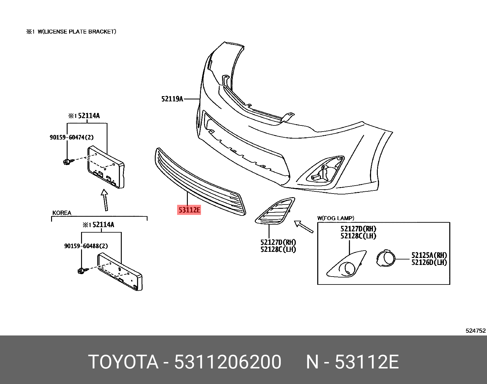 Toyota CAMRY 12-14 BUMPER GRILLE NORMAL - 53112-06200 | Spare Parts ...