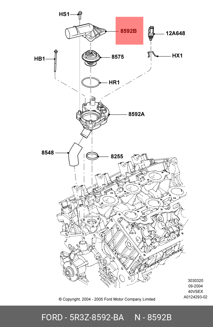 5R3Z-8592-BA FORD CONNECTING -OUTLET HOUSING