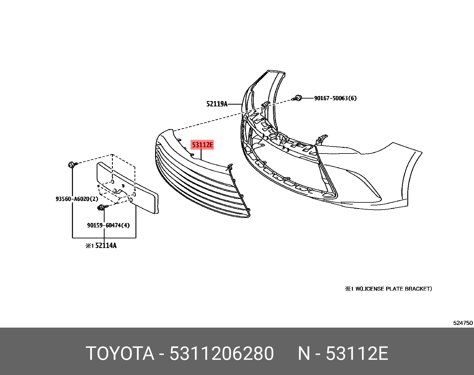 Toyota CAMRY 15-17 BUMPER GRILLE SE [2] - 53112-06280 | Spare Parts ...