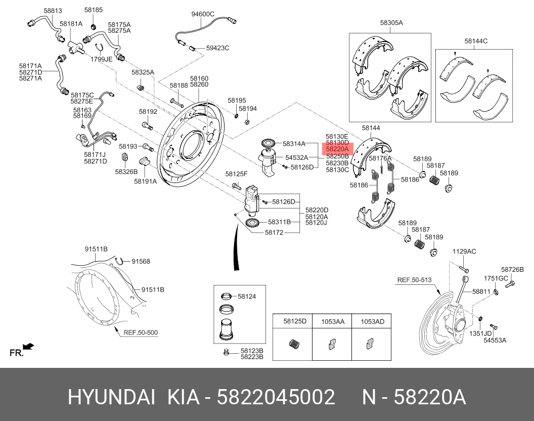 5822045002 CYLINDER ASSY-FR BRAKE WHEEL,R HYUNDAI KIA - купить, цена в ...