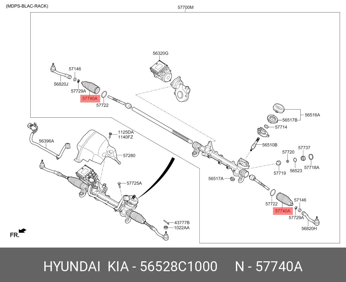 56528C1000 HYUNDAI KIA Steering rack boot