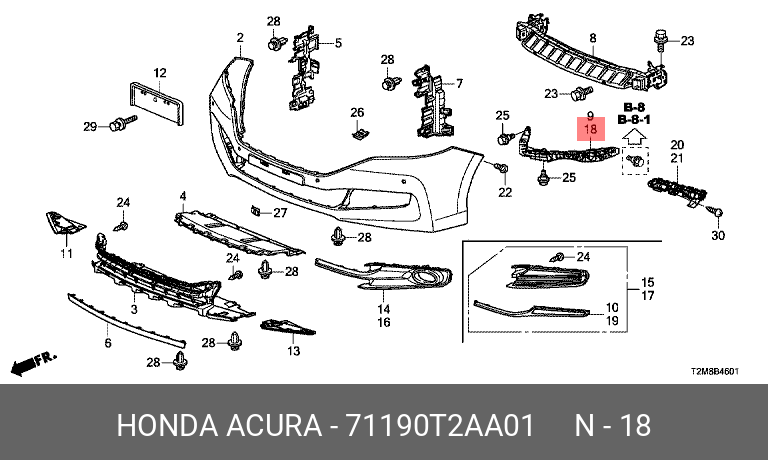 Honda HEAD LAMP BRACKET LH - 71190T2AA01 | Spare Parts Shop - Allparts.ae