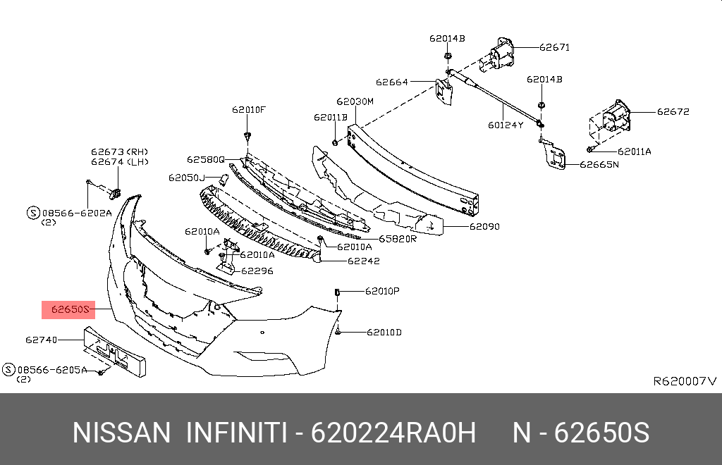 Nissan MAXIMA 16-18 BUMPER FRONT - 62022-4RA0H | Spare Parts Shop ...