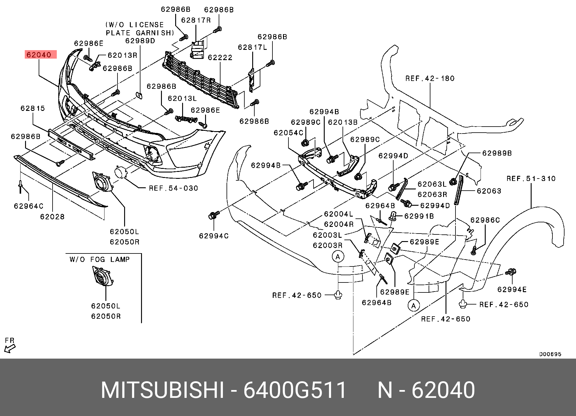 Mitsubishi L200 15-19 BUMPER FRONT WITH GRILLE WITH HOLE 4WD - 6400G511 ...