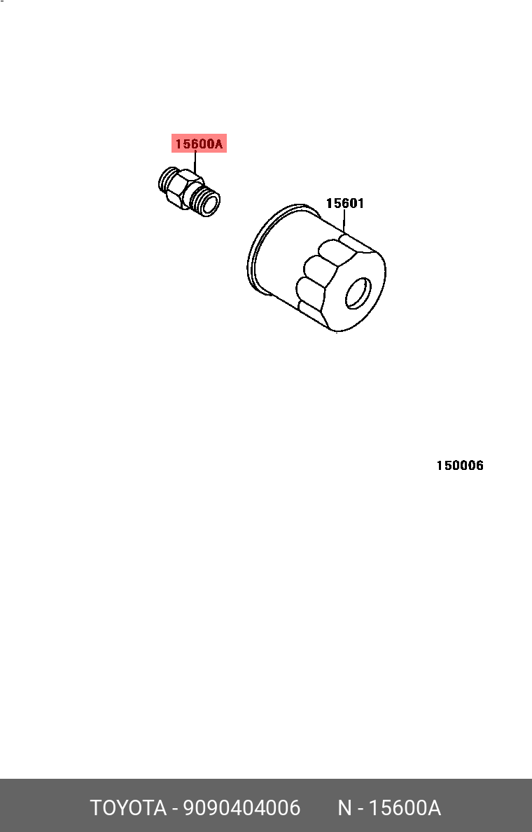 90904-04006 GENUINE TOYOTA PREMIO/ ALLION 200112 - 200705, UNION(FOR ...