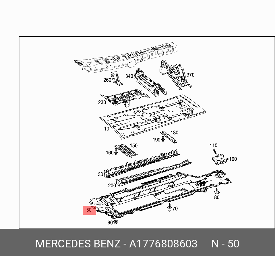 A 177 680 86 03 MERCEDES BENZ Armrest