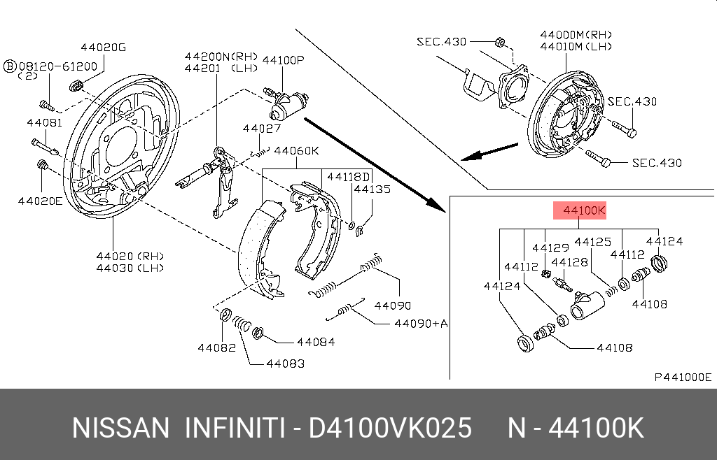 D4100-VK025 NISSAN CUP KIT-BRAKE