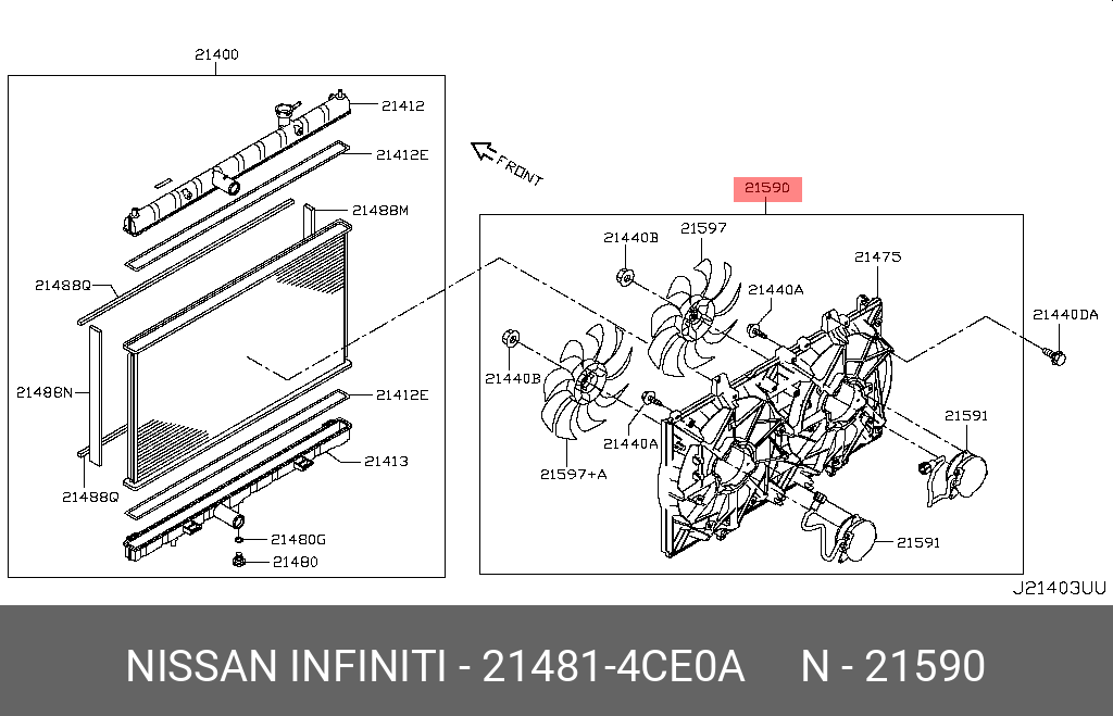 Nissan X-TRAIL 14-20 FAN ASSY [2] - 21481-4CE0A | Spare Parts Shop ...