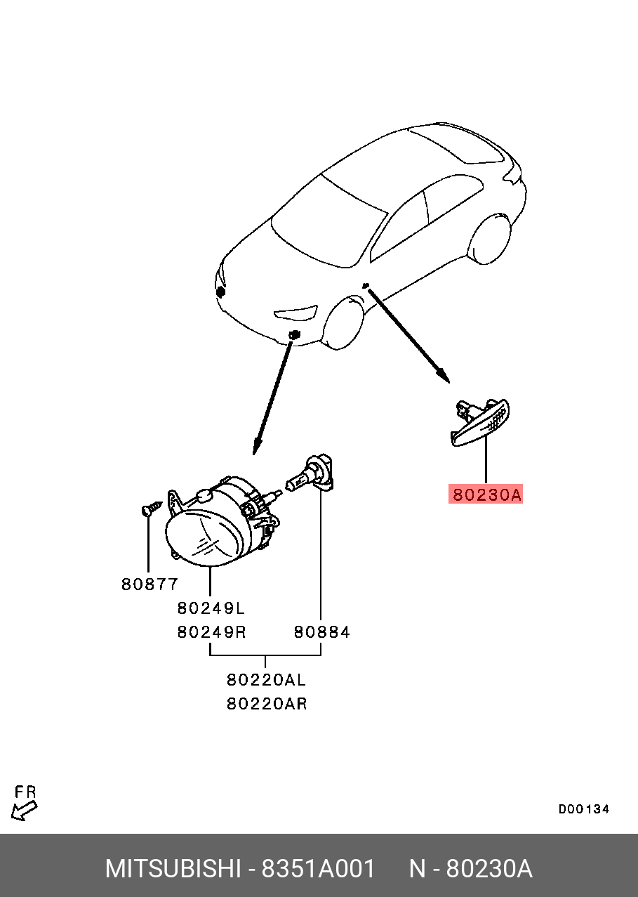 Mitsubishi LANCER EX 08-20 SIDE LAMP (OUTLANDER) - 8351A001 | Spare ...