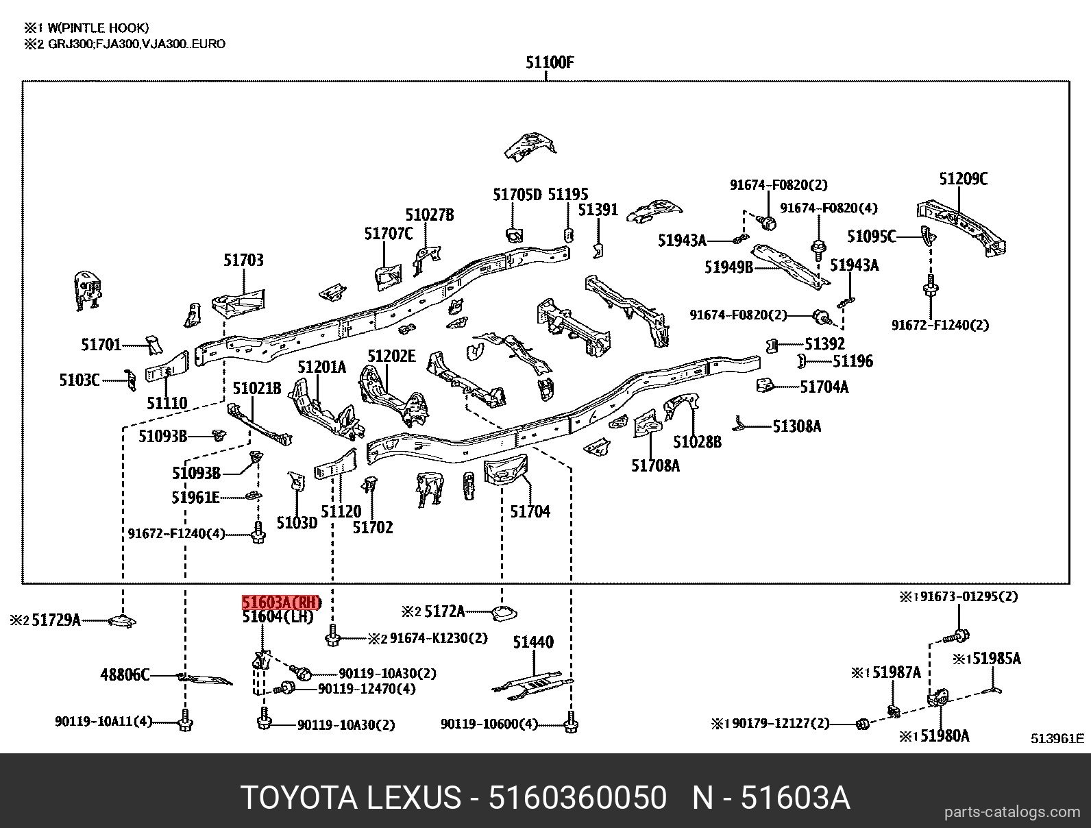51603-60050 GENUINE TOYOTA 5160360050, LAND CRUISER 202107 -, FJA300 ...
