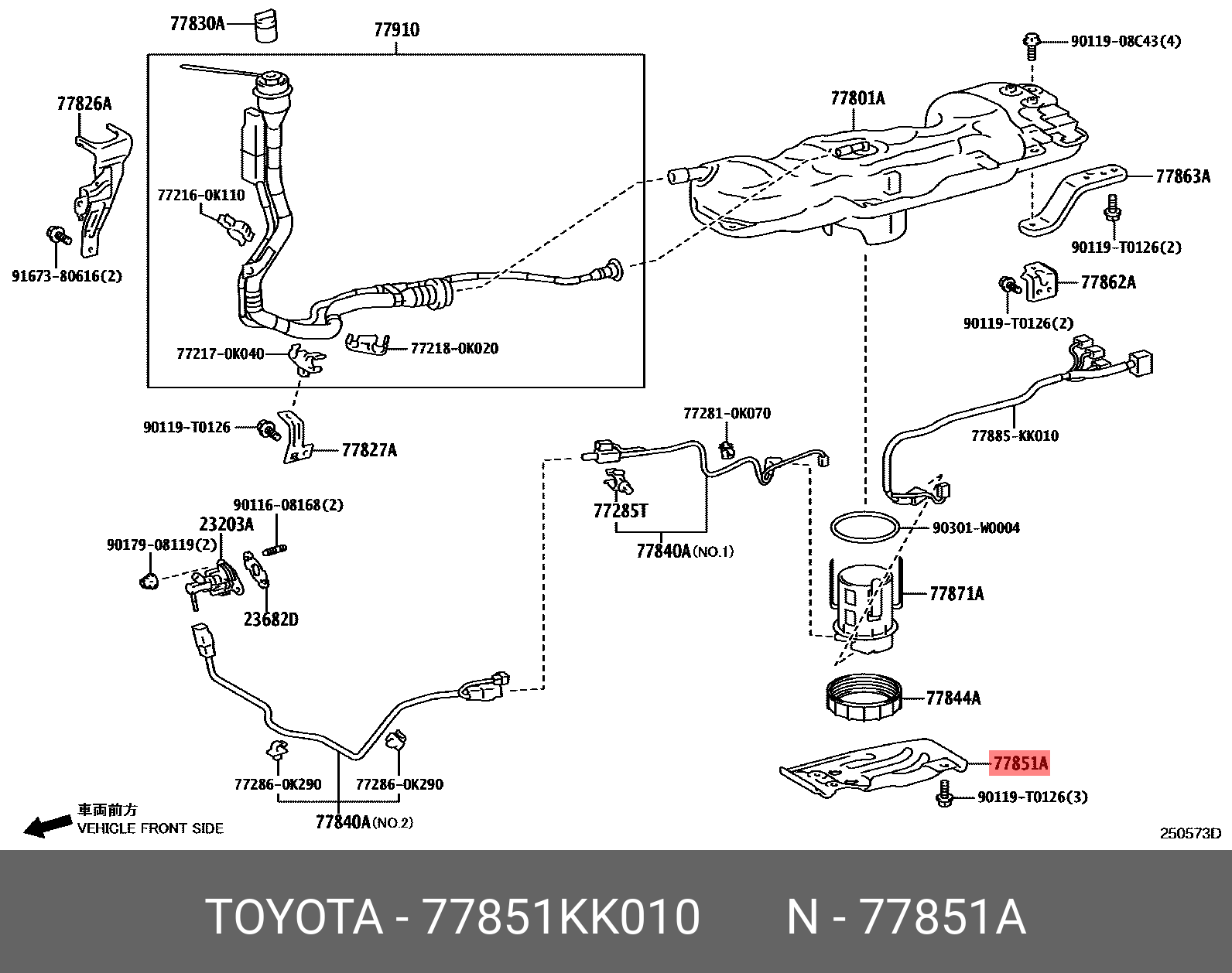 77851-KK010 GENUINE TOYOTA 77851KK010, HILUX 201708 - 202005, GUN125 ...