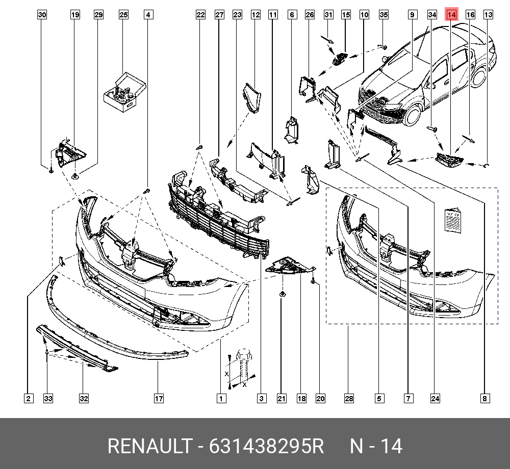 631438295R RENAULT PLATE-PRESS, FR LH F