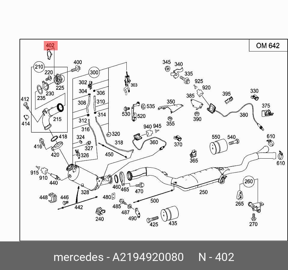 A2194920080 MERCEDES BENZ Exhaust system gasket