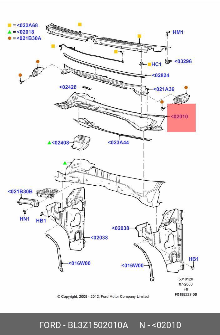 BL3Z-1502010-A FORD PANEL ASY - COWL TOP - OUTER