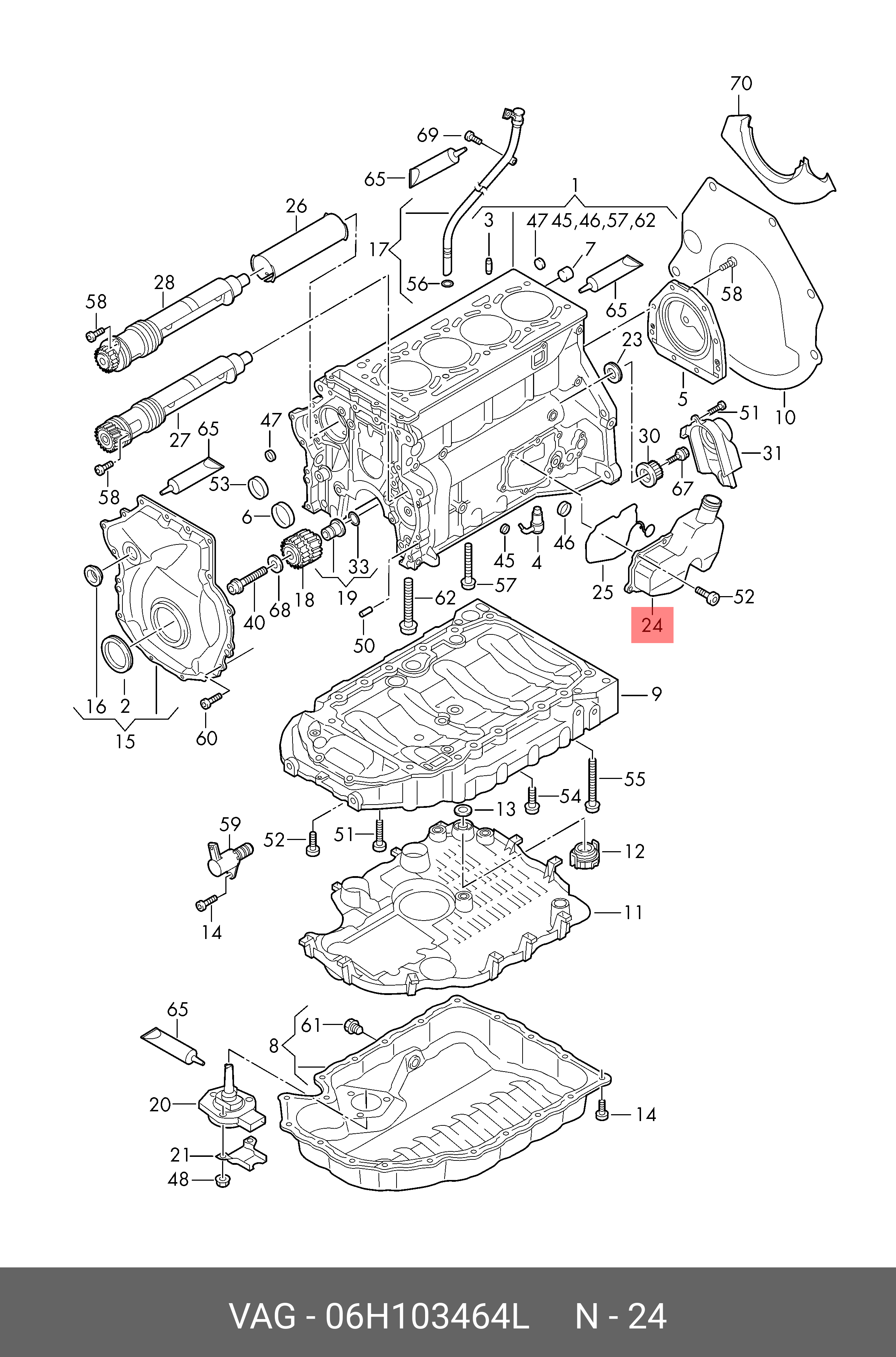 06H 103 464 L VOLKSWAGEN OIL SEPARATOR/A5/A6/Q5/BTL/PST