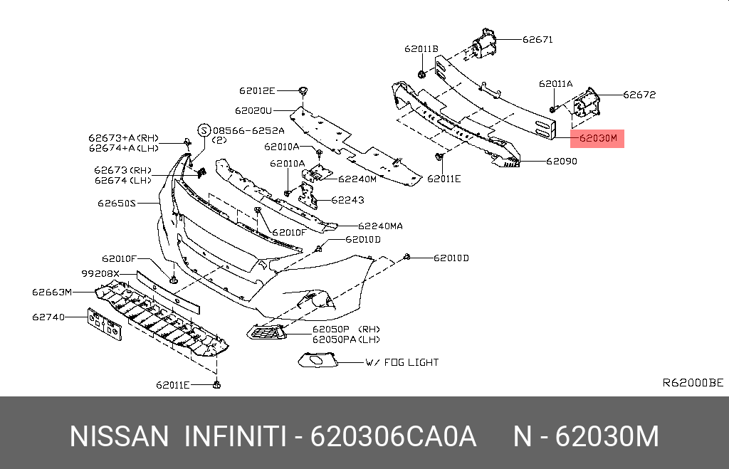 Nissan ALTIMA 19-20 BUMPER INFORCEMENT FRONT TWN - 62030-6CA0A | Spare ...