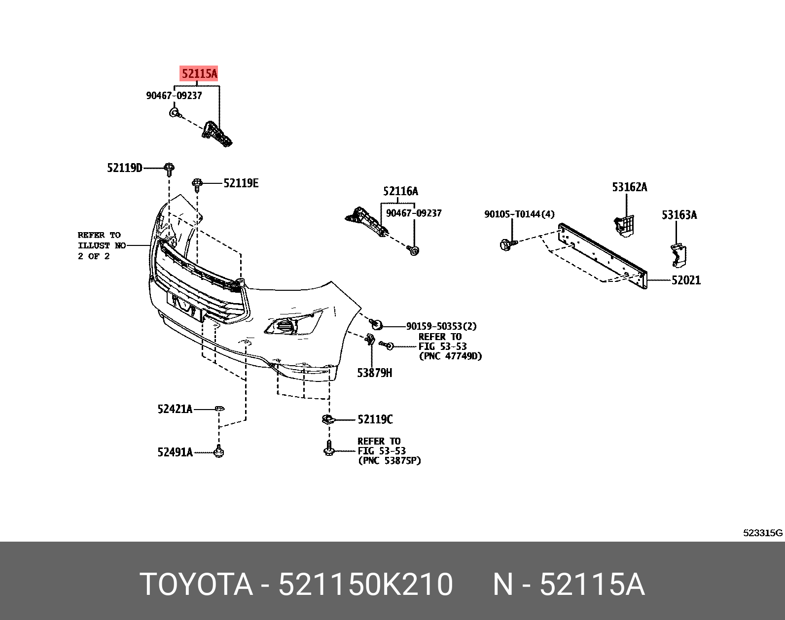 Toyota INNOVA 17-20 BUMPER BRACKET FRONT RH(HS-9273) - 52115-0K210 ...