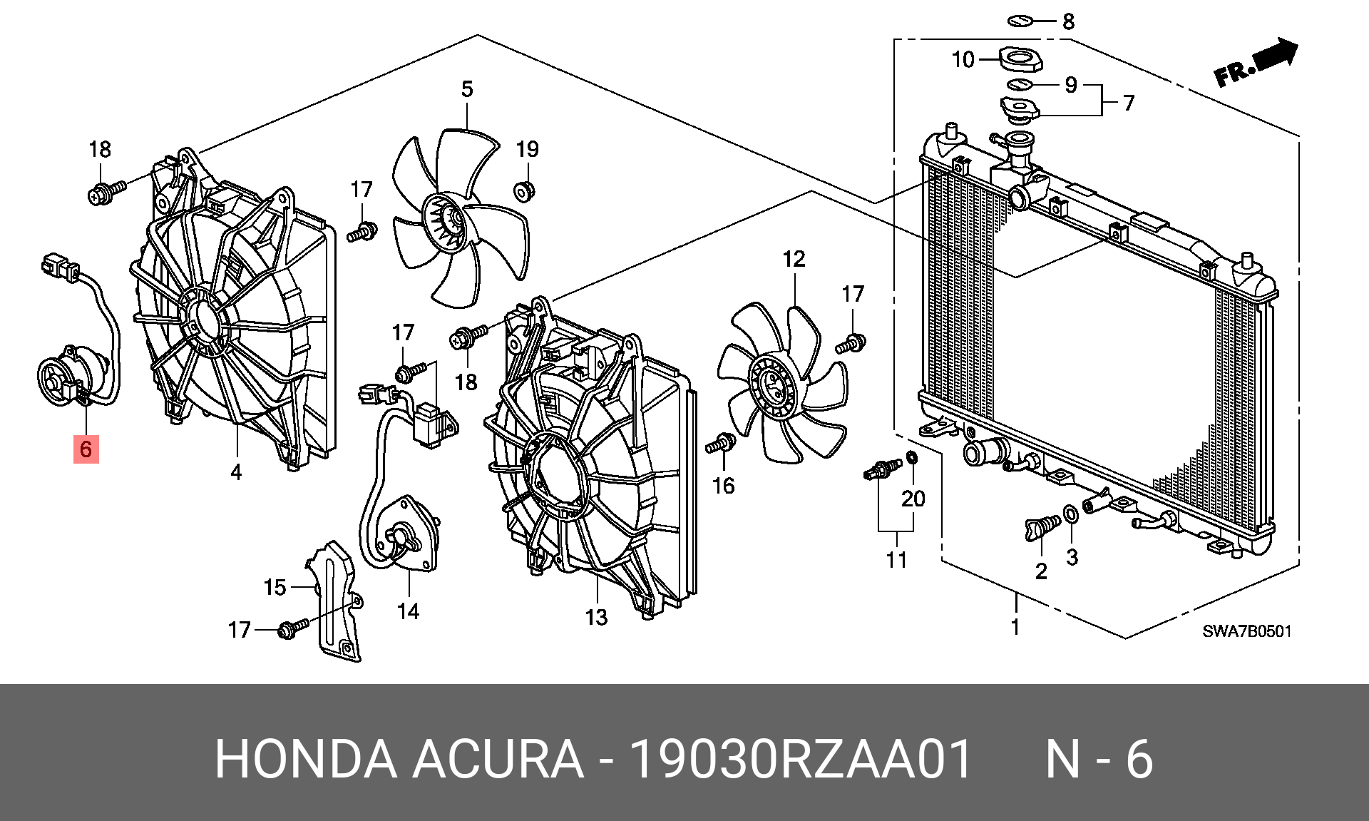 Honda CRV 07-11 FAN ASSY RADIATOR [2] - 19030-RZA-A01 | Spare Parts ...