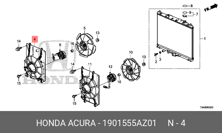 Honda CITY 14-17 FAN ASSLY RADIATOR - 19015-55A-Z01 | Spare Parts Shop ...