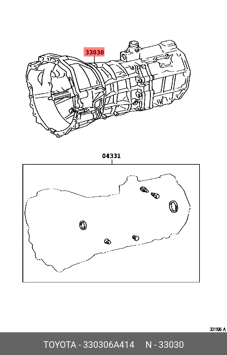 33030-6A414 TOYOTA LEXUS Gearbox assembly
