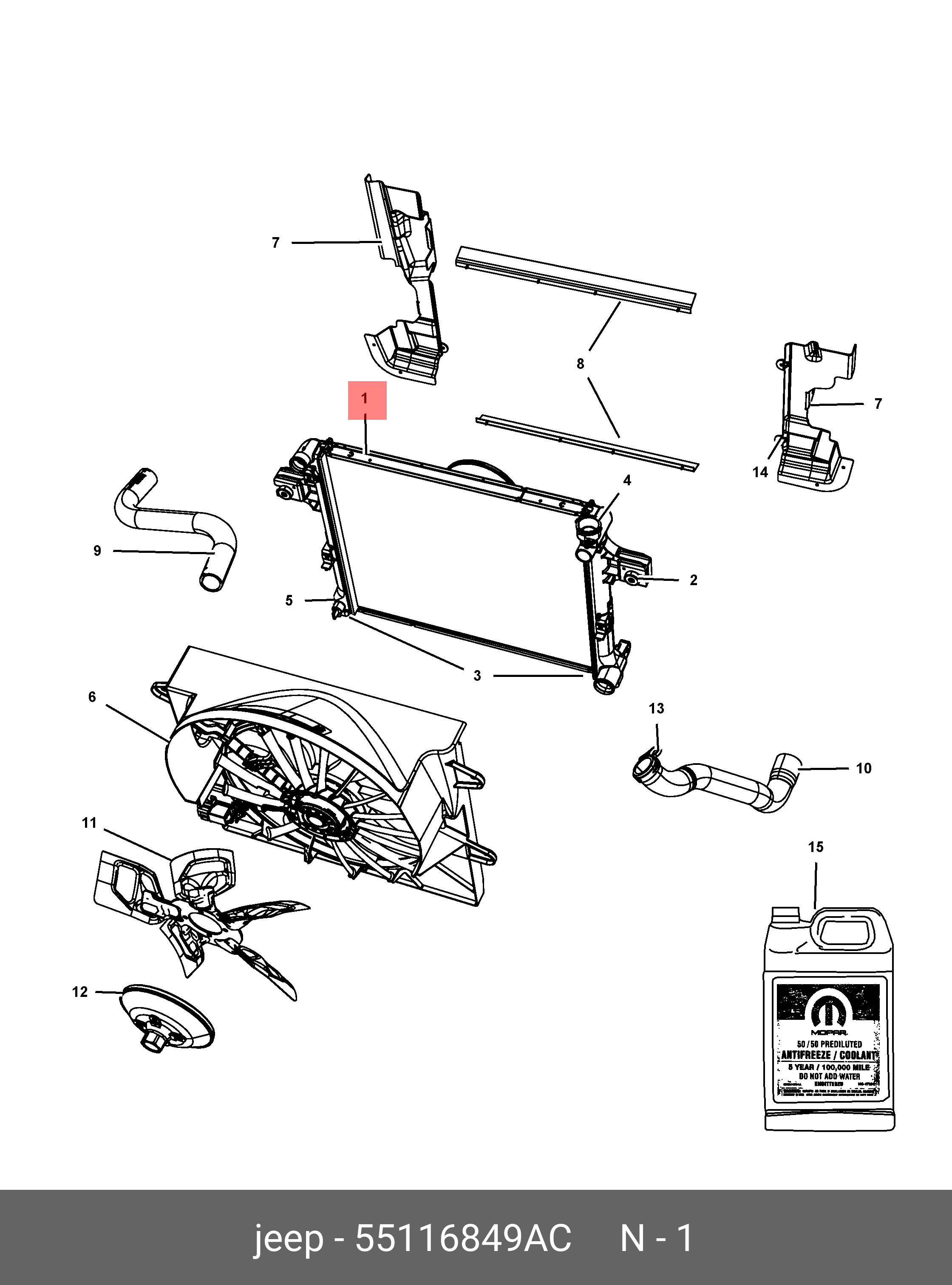 Jeep G CHEROKEE 05-10 RADIATOR 6CY PA26 [2] - 55116849AC | Spare Parts ...