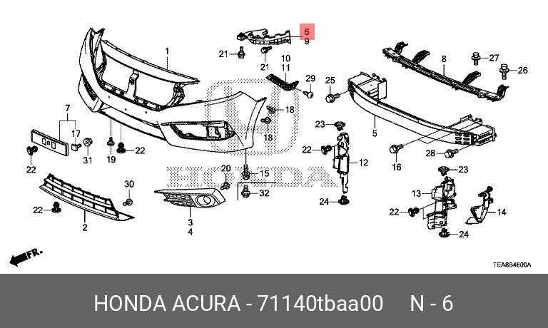 Honda CIVIC 16-19 HEAD LAMP BRACKET RH - 71140-TBA-A00 | Spare Parts ...